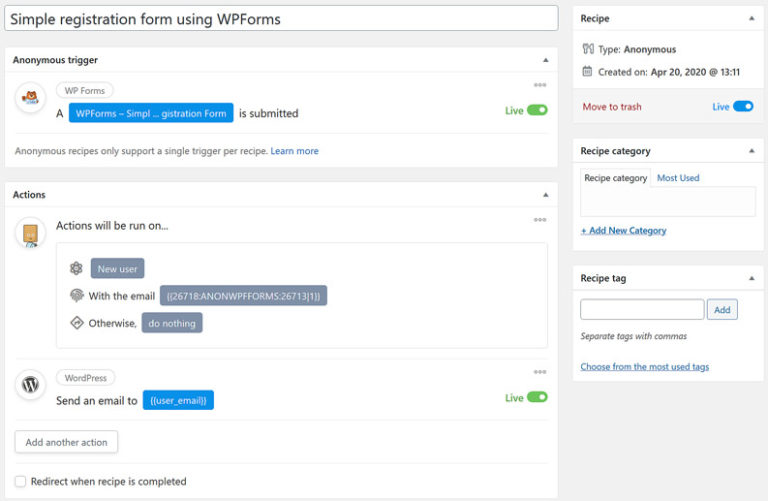 Create registration forms with free forms plugins
