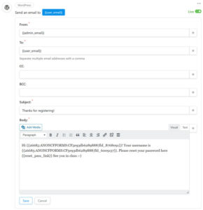Create a WordPress registration form with Caldera Forms