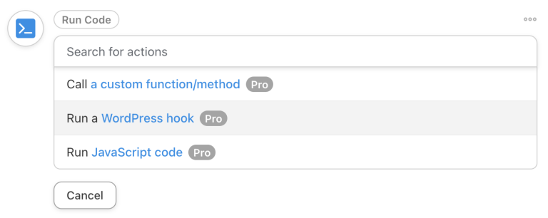Run a WordPress hook - Uncanny Automator