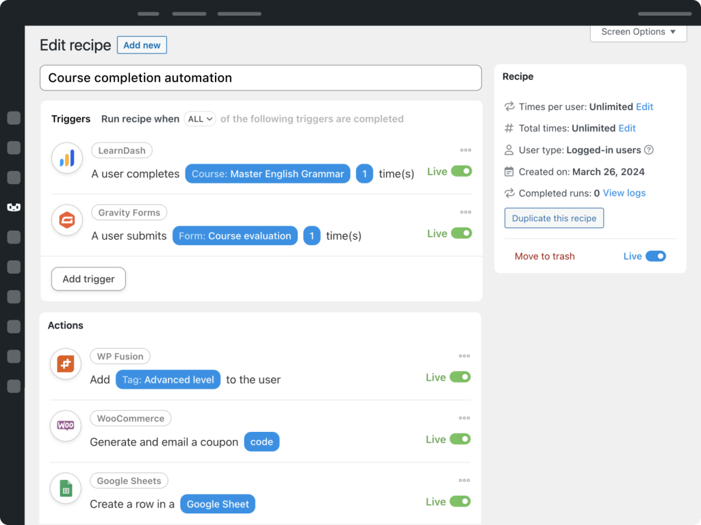 Automate eLearning - Uncanny Automator