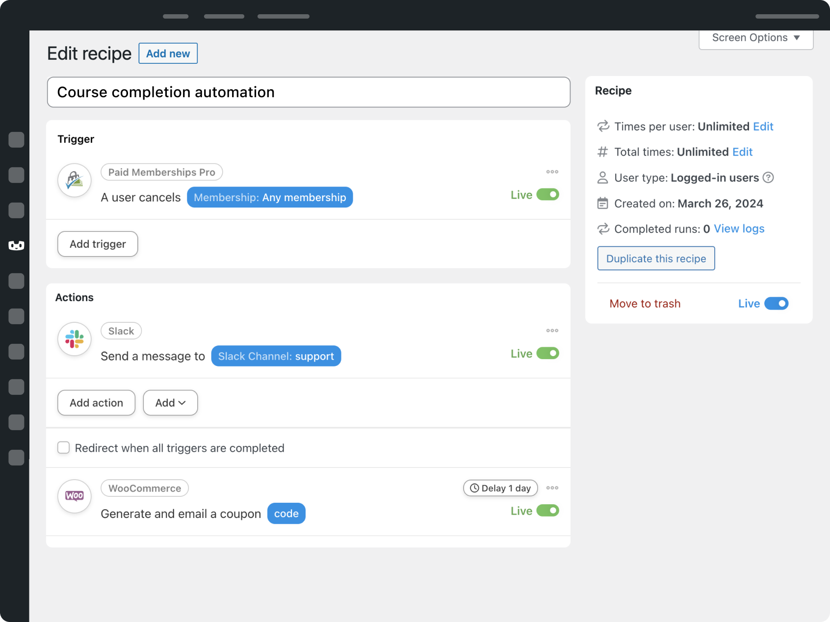 Automate Memberships Uncanny Automator