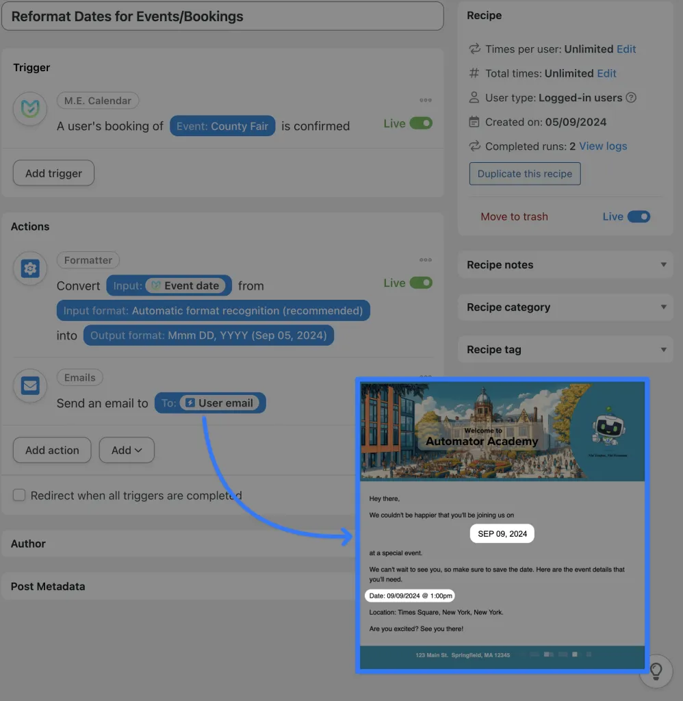 Change WordPress Date and Time Formats then Customize It All with Automator